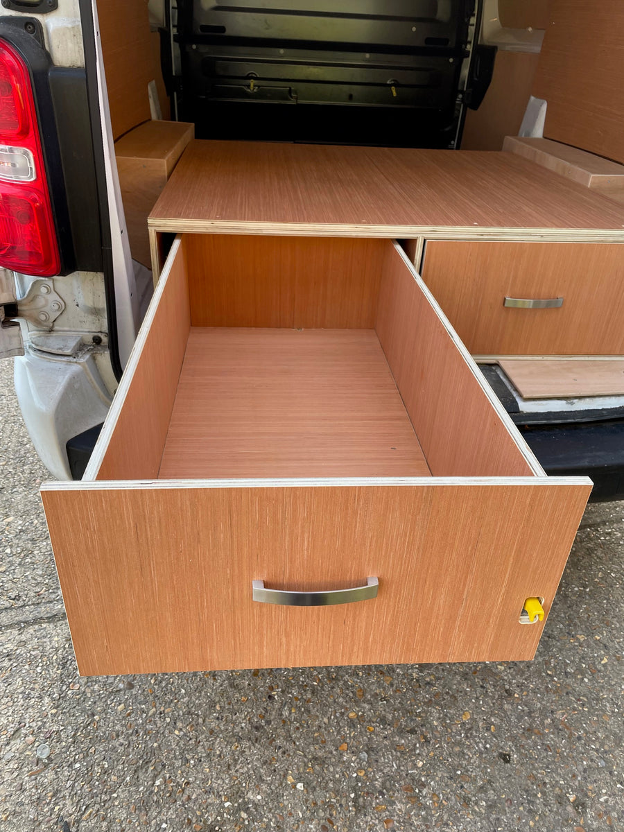 Plywood Drawers at Rear Doors, 300mm High Overall, PWD03 – MK PLYLINING